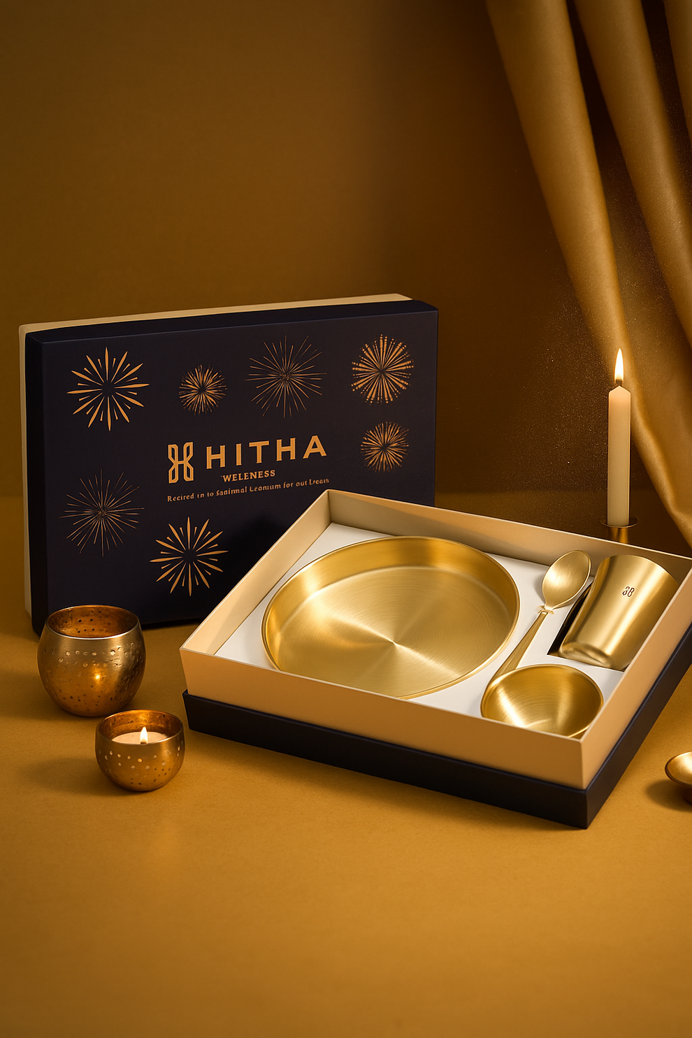 BRASS DINNER SET GIFT BOX SET OF 4 – HITHA WELLNESS